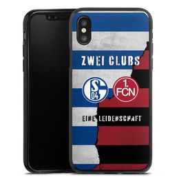 DeinDesign iPhone X Handy Silikon H&uuml;lle Case schwarz Handyh&uuml;lle Friendship 1. Fc N&uuml;rnberg Fc Schalke 04