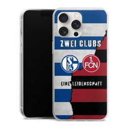 DeinDesign iPhone 15 Pro Max Handy Silikon H&uuml;lle Case transparent Handyh&uuml;lle Friendship 1. Fc N&uuml;rnberg Fc Schalke 04 Silikon Case