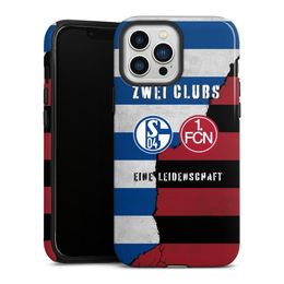 DeinDesign iPhone 13 Pro Max Handy Panzer Handyh&uuml;lle robuste Outdoor H&uuml;lle Schutzh&uuml;lle gl&auml;nzend Friendship 1. Fc N&uuml;rnberg Fc Schalke 04 Tough Case