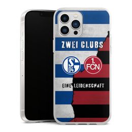 DeinDesign iPhone 13 Pro Max Handy Silikon H&uuml;lle Case transparent Handyh&uuml;lle Friendship 1. Fc N&uuml;rnberg Fc Schalke 04 Silikon Case