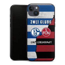DeinDesign iPhone 14 Plus Handy Silikon H&uuml;lle Case schwarz Handyh&uuml;lle Friendship 1. Fc N&uuml;rnberg Fc Schalke 04