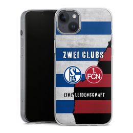 DeinDesign iPhone 14 Plus Handy Silikon H&uuml;lle Case transparent Handyh&uuml;lle Friendship 1. Fc N&uuml;rnberg Fc Schalke 04 Silikon Case