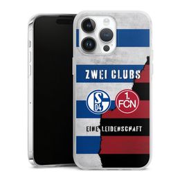 DeinDesign iPhone 14 Pro Max Handy Silikon H&uuml;lle Case transparent Handyh&uuml;lle Friendship 1. Fc N&uuml;rnberg Fc Schalke 04 Silikon Case