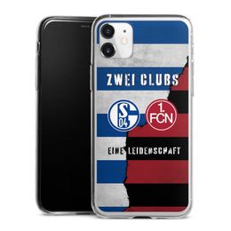 DeinDesign iPhone 11 Handy Slim Case Silikon Handyh&uuml;lle transparent H&uuml;lle extra d&uuml;nn 1. Fc N&uuml;rnberg Friendship Fc Schalke 04 Silikon Slim Case