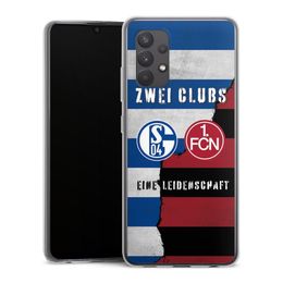 DeinDesign Galaxy A32 4G Handy Silikon H&uuml;lle Case transparent Handyh&uuml;lle Friendship 1. Fc N&uuml;rnberg Fc Schalke 04 Silikon Case