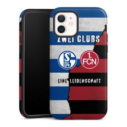 DeinDesign iPhone 12 mini Handy Panzer Handyh&uuml;lle robuste Outdoor H&uuml;lle Schutzh&uuml;lle gl&auml;nzend Fc Schalke 04 Friendship 1. Fc N&uuml;rnberg Tough Case