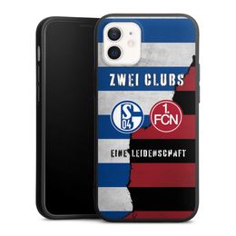 DeinDesign iPhone 12 mini Handy Premium Silikon H&uuml;lle Handyh&uuml;lle schwarz Case Fc Schalke 04 Friendship 1. Fc N&uuml;rnberg Silikon Premium Case