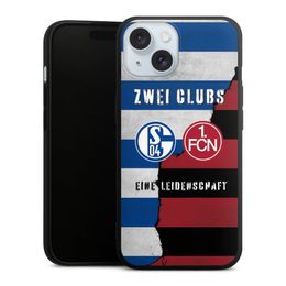 DeinDesign iPhone 15 Handy Premium Silikon H&uuml;lle Handyh&uuml;lle schwarz Case Friendship 1. Fc N&uuml;rnberg Fc Schalke 04 Silikon Premium Case