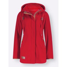 WITT Damen Kapuzenfleecejacke mit verdecktem Rei&szlig;verschluss, rot, Gr&ouml;&szlig;e 44