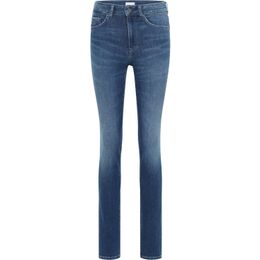 Slim-fit-Jeans Mustang "Shelby Slim" Gr. 31, Länge 32, blau (mittelblau 602) Damen Jeans 5-Pocket-Jeans Röhrenjeans