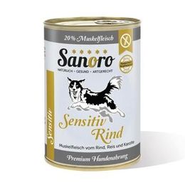 Sanoro Sensitiv Rind Menü mit Reis und Karotte 12x400g