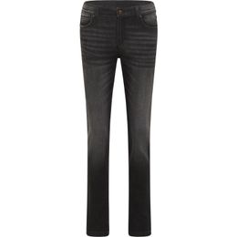 Slim-fit-Jeans Mustang "Crosby Relaxed Slim" Gr. 28, Länge 34, grau (dunkelgrau 702) Damen Jeans 5-Pocket-Jeans Röhrenjeans