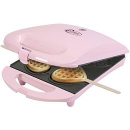 Waffeleisen in Form von 4 Herzen auf Stäbchen 780w rosa - dsw271p Bestron