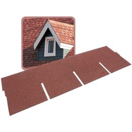Daprona - Dachschindeln Rechteck 1m x 32cm, 20 Stück, Bitumenschindeln für Gartenhaus, Carport - Rot - Rot