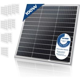 Solarpanel Monokristallin - 100 W, 18 V für 12 V Batterien, Photovoltaik, Ladekabel, Silizium - Solarzelle, Solaranlage für Wohnwagen, Camping,