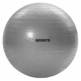 ScSPORTS® Gymnastikball - 65cm, mit Pumpe, bis 180 kg, Anti Burst, Rutschfest, Gummi, Silber - Fitnessball, Bürostuhl, Sitzball für Pilates, Yoga,