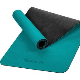 Movit® Yogamatte - 190x100cm, 6mm, Rutschfest, Faltbar, Hautfreundlich, Phthalatfrei, Schadstofffrei, mit Tragegurt, TPE, Dunkelgrün