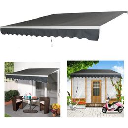 Markise Balkon 250cm Breit - Aluminium Gelenkarmmarkise Balkonmarkise Sonnenschutz Manuelle Klemmarmmarkise mit Handkurbel Sonnenmarkise Wasserdicht,