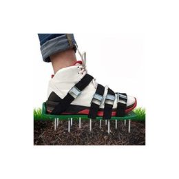 Rasenbelüfter-Schuhe, Rasenbelüfter-Spikes-Schuhe mit 4 verstellbaren Riemen und Metall-Vertikutierer für Rasenbelüfter-Gartenschuhe