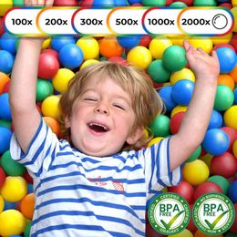 Infantastic® Babybälle für Bällebad - 500 Stück, Ø 5.5cm, BPA frei, Farbmischung aus 5 Farben - Bälle, Kinderbälle, Plastikbälle, Spielbälle