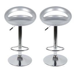 2x Barstuhl, 360 ° Drehung, höhenverstellbar,mit Fußstütze, für Bar, Arbeitszimmer, Küche (Grau,2pcs)