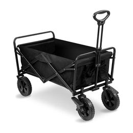 Bollerwagen klappbar Schwarz - 100kg Belastung , 100 x 51 x 75cm - Teleskopdeichsel - Schwarz - VINGO