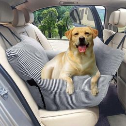 Hunde-Autositz-Rückensitzschutz – Reisebett mit Sicherheitsleine, Haustier-Autositz – Sofa für mittelgroße Hunde und erwachsene Katzen, abnehmbar und