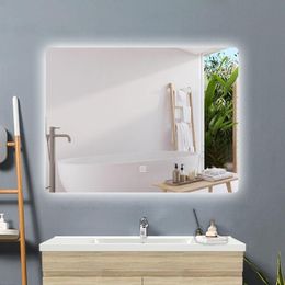 Badspiegel mit Beleuchtung LED Badezimmerspiegel Wandspiegel Kaltweiß Dimmbar, LED Memory Funktion 80 x 60 cm