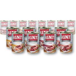 RINTI - Kennerfleisch Adult Mixpaket - 12 x 400g verschiedene Sorten nasses Hunderfutter in Dosen