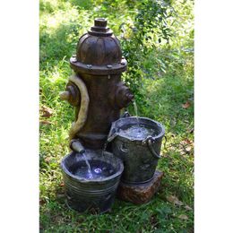 Harms Brunnen Stein Terrasse Garten Polyresin Veranda Hydrant Pumpe Harz schwarz braun