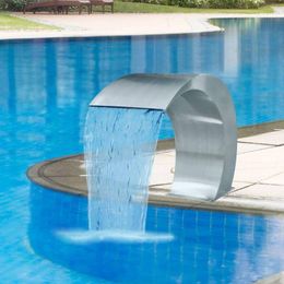 Garten-Wasserfall Pool-Fontäne Edelstahl - Silber - Prolenta Premium