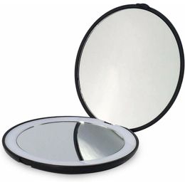 Minkurow - Led Kompaktspiegel 1x/10x Vergrößerung Led Schminkspiegel Flexibler Schminkspiegel mit natürlich beleuchtetem Led-Spiegel, Reise
