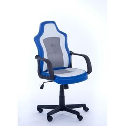 ProCom - Bürostuhl Jacky Drehstuhl Kinderstuhl Chefsessel blau/weiß