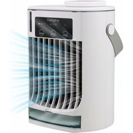 Minkurow - Tragbarer AC-Ventilator, Mini-USB-Ventilator für persönliche Klimaanlage mit 3 Geschwindigkeiten, Desktop-Luftkühler mit Touchscreen, für