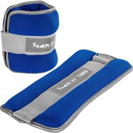 Movit® Gewichtsmanschetten - 1,5 kg, Verstellbar, für Arme und Beine, mit Klettverschluss, aus Neopren, Dunkelblau - Knöchelgewichte,