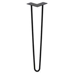 VINGO - 4 Stück tischbeine metall schwarz Tischkufen Haarnadel Tischbein 12 mm, Hairpin Legs aus Stahl, 2-Stange Bein, 35 cm