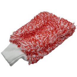 Unikum - Mikrofaser Waschhandschuh rot/weiß
