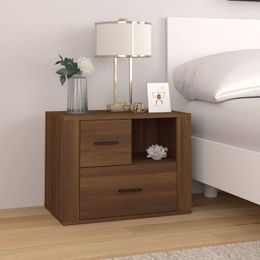 Bonnevie - Nachtschrank Nachttisch,Nachtkommode Braun Eichen-Optik 60x36x45 cm Holzwerkstoff -DE81268 - Braun