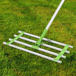 VINGO - Levelingrake 60cm x 25cm Levelingrake Rasen Rake Rakel Flächenebener Edelstahl 1.7m Griff Golf Garten Werkzeug Gras Erde Kunstrasen