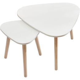 2er-Set Coffee Tisch Haloyo®,Multifunktionale Moderne Beistelltisch für Büro, Küche, Wohnzimmer,Weiß