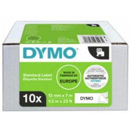 D 1 Schriftband 12 mm x 7 m schwarz auf weiß,10er Vorteilspack - Dymo