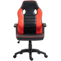 SVITA - Gaming Stuhl Ergonomischer PC-Stuhl Höhenverstellbar Kinder Teenager Schwarz/Rot