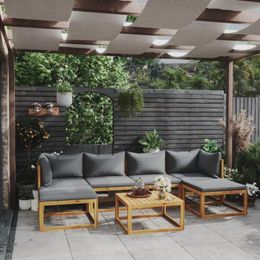 MAISONCHIC - 7-tlg. Garten-Lounge-Set Gartenmöbel-Set Terrassen-Sitzgruppe mit Auflagen Massivholz Akazie ZDEH16681