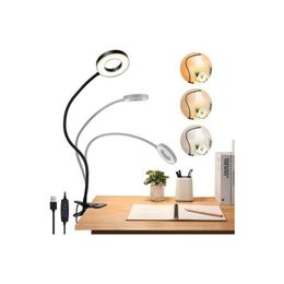 Kinsi - led Nachttischlampe Leselampen, Tischlampe, Klemmleuchte,3 Modi & 10 Dimmstufen