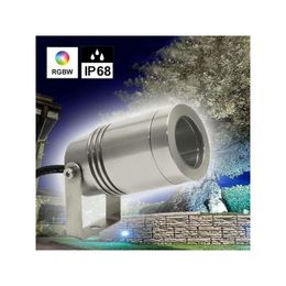 Meditrade GmbH Mini led strahler 24V IP68 rgb 4000K verstellbare halterung 8W dmx rgbw gartenlicht