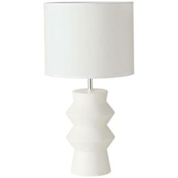 Boltze Gruppe - Tischlampe whitia, Lampenschirm aus Baumwolle, ø 25 cm