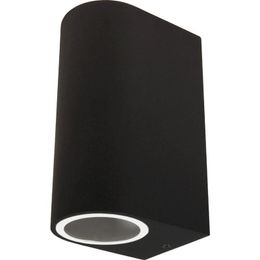 McShine - Wandleuchte Oval-A schwarz, IP44, 2x GU10, Aluminium Gehäuse