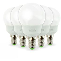 Set mit 5 LED-Lampen E14 5,5 w Eq 40 w P45 Kleiner Schraubsockel Température de Couleur: Blanc chaud 2700K