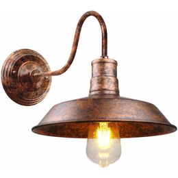 Wandleuchten Vintage, Industrielle Stil Wand Sconce mit Lampenschirm, Wandlampe Innen E27 Fassang für Esszimmer Wohnzimmer Schlafzimmer (Rust)