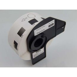 vhbw Etiketten-Rolle 12mm (1200 Etiketten) kompatibel mit Brother PT QL-710W, QL-720, QL720NW Etiketten-Drucker - Premium